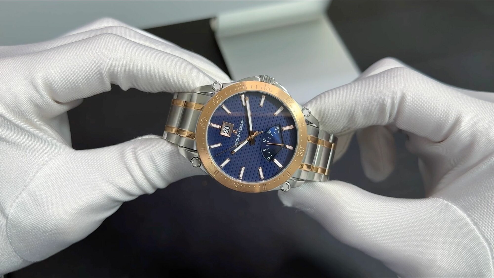 Наручные часы JACQUES LEMANS, серебряный, синий, золотой — фото 1