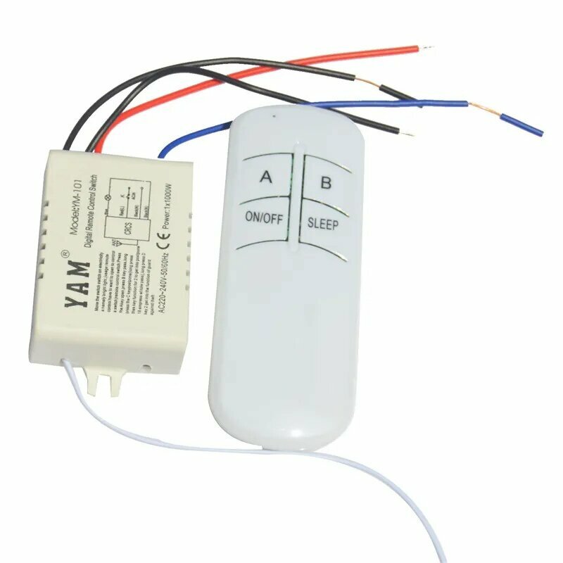 Беспроводной ВКЛ/выкл 1 Way 220V Lamp Remote Control Switch Receiver Transmitter Controller Home Replacement Parts