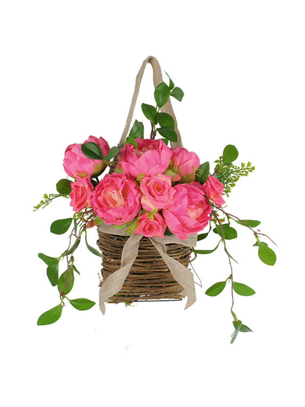 Вешалки из цветов розы, Венок из искусственных цветов, Летние Корзины для входной двери