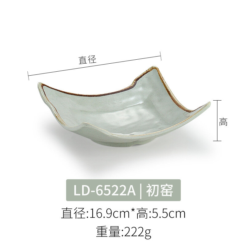 Меламиновая тарелка, имитирующая фарфор, пластиковая холодная тарелка, ресторан, бизнес-ресторан LD-6522A первая печь