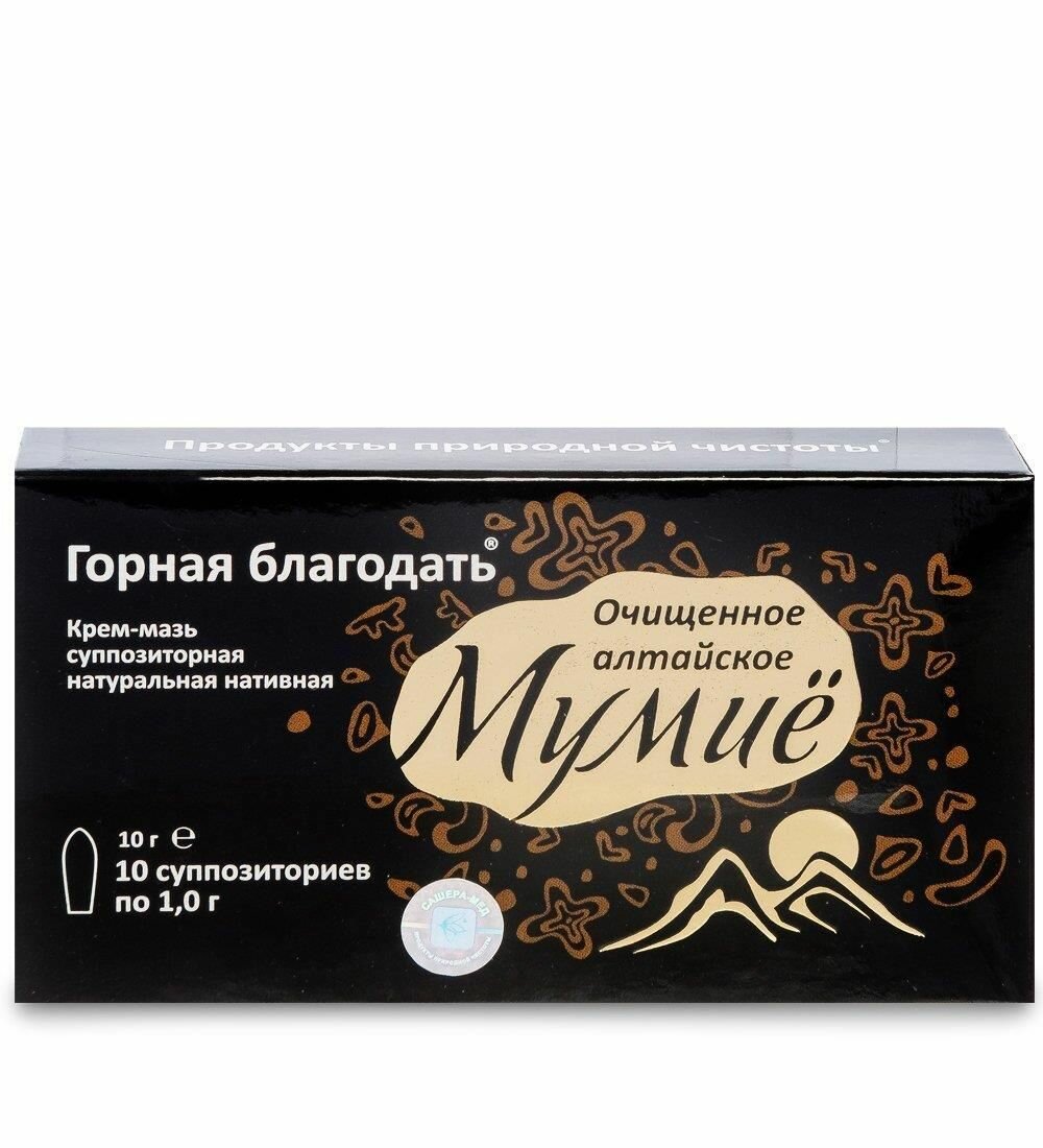 Горная благодать Мумиё ректально-вагинальное, №10*1,0 г A2134448 Сашера-Мед