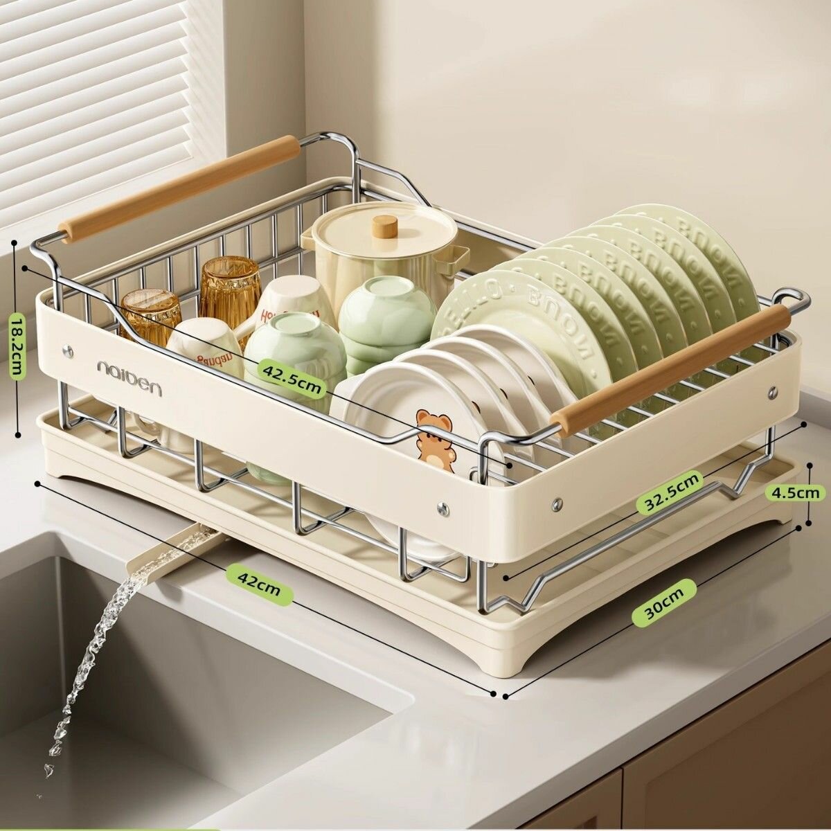 Стеллаж для хранения тарелок для кухонных чаш; Многофункциональная сливная стойка для бытовой столешницы