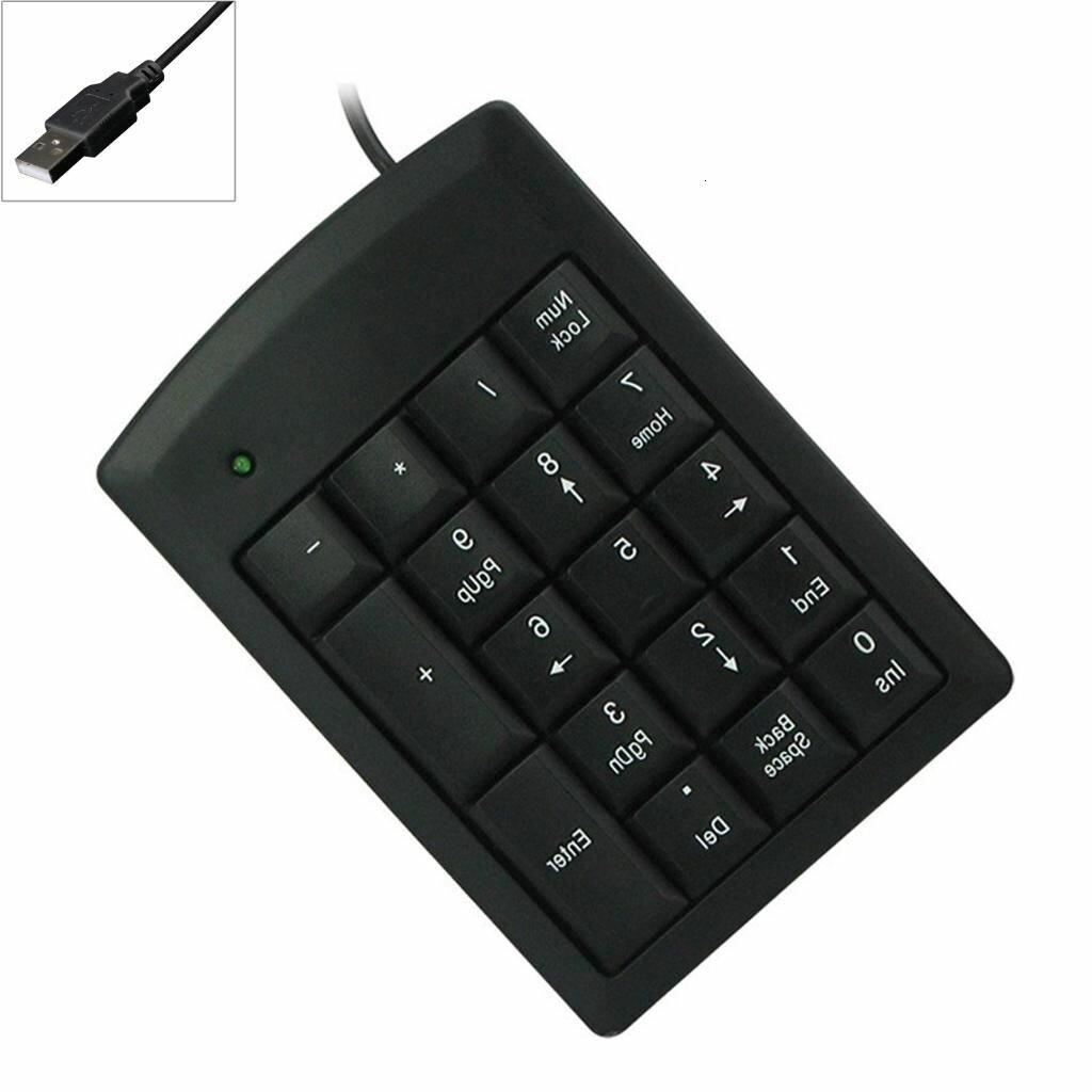 Портативная цифровая клавиатура 18 клавиш USB/PS2, - Интерфейс USB