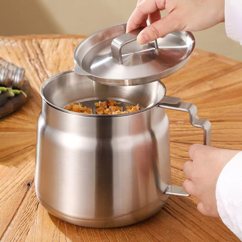 304 Нержавеющая сталь Фильтр для масла Кухонный фильтр Глубокая фритюрница Домашний резервуар для хранения масла Сепаратор масляных остатков Резервуар для сала Кросс-бордер