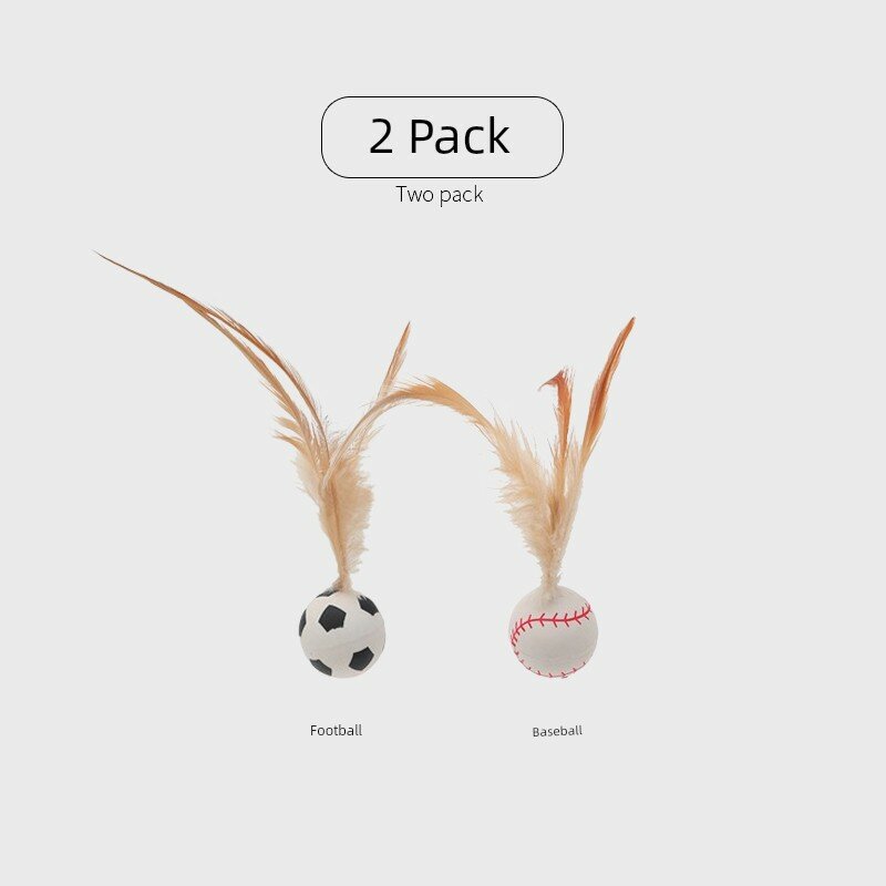 Игрушка для кошек: мячик с перьями, мяч для упражнений, дразнилка, средство для самостоятельного развлечения, средство