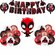 Набор для праздника Deadpool, Красный, 1set D