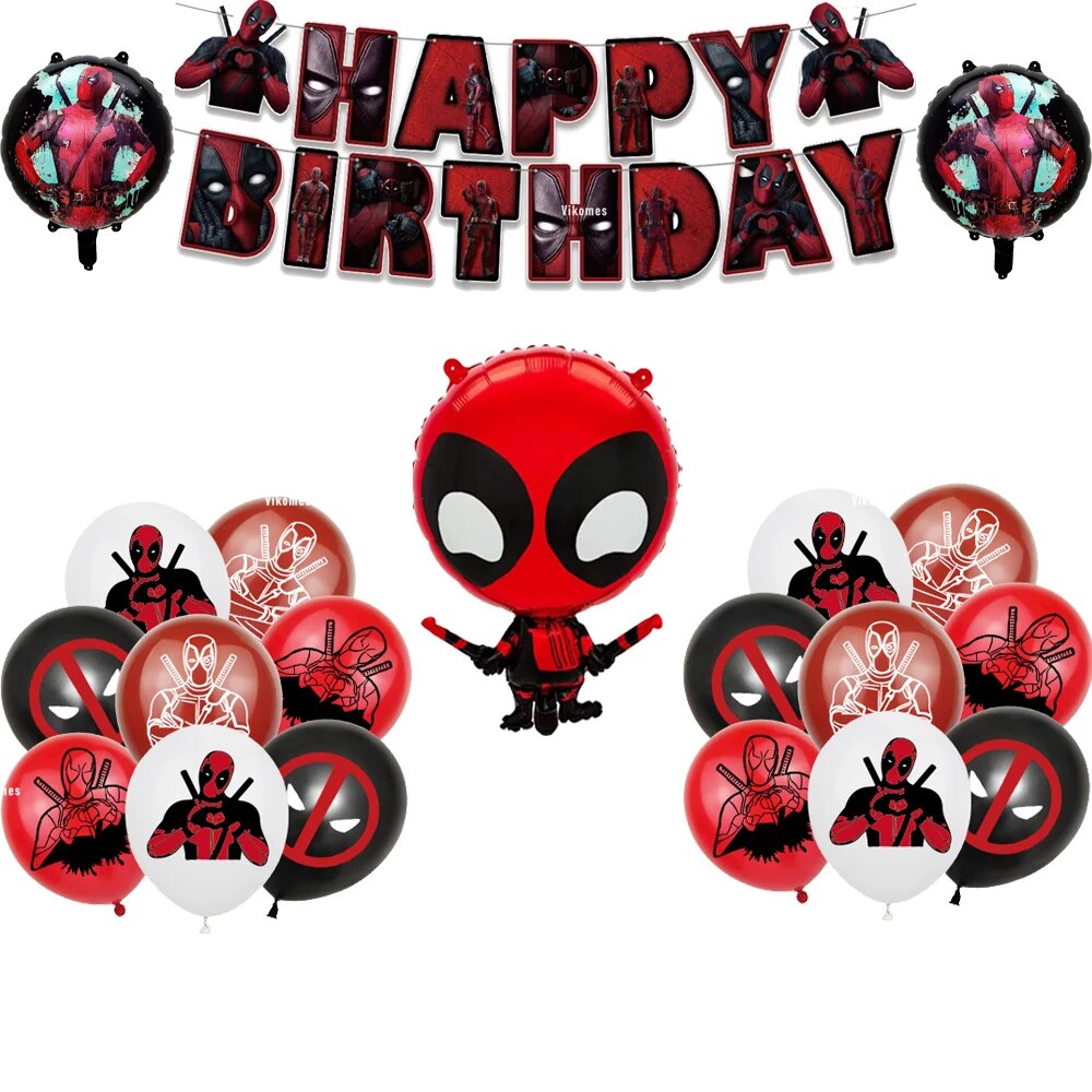 Набор для праздника Deadpool, Красный, 1set D