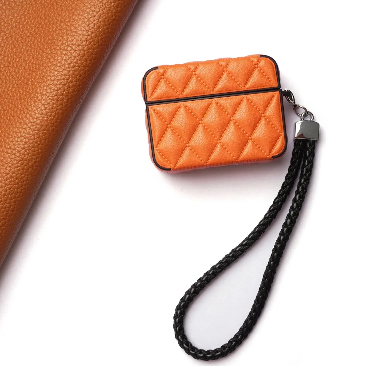 Чехол для Airpods 4 2024, роскошный кожаный чехол с бриллиантами и ремешком для Apple Airpods Pro 1 2 3, противоударный чехол для Bluetooth-гарнитуры