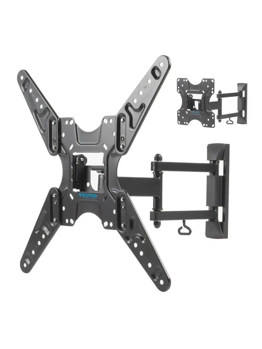 Кронштейн Kromax Optima-414 черный, для ЖК-телевизора, металл, от 20 до 55 дюймов, до 30 кг