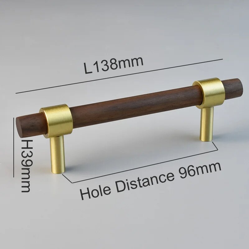 Ручки для шкафов Tenchtwo латунь черный орех 96mm Black walnut