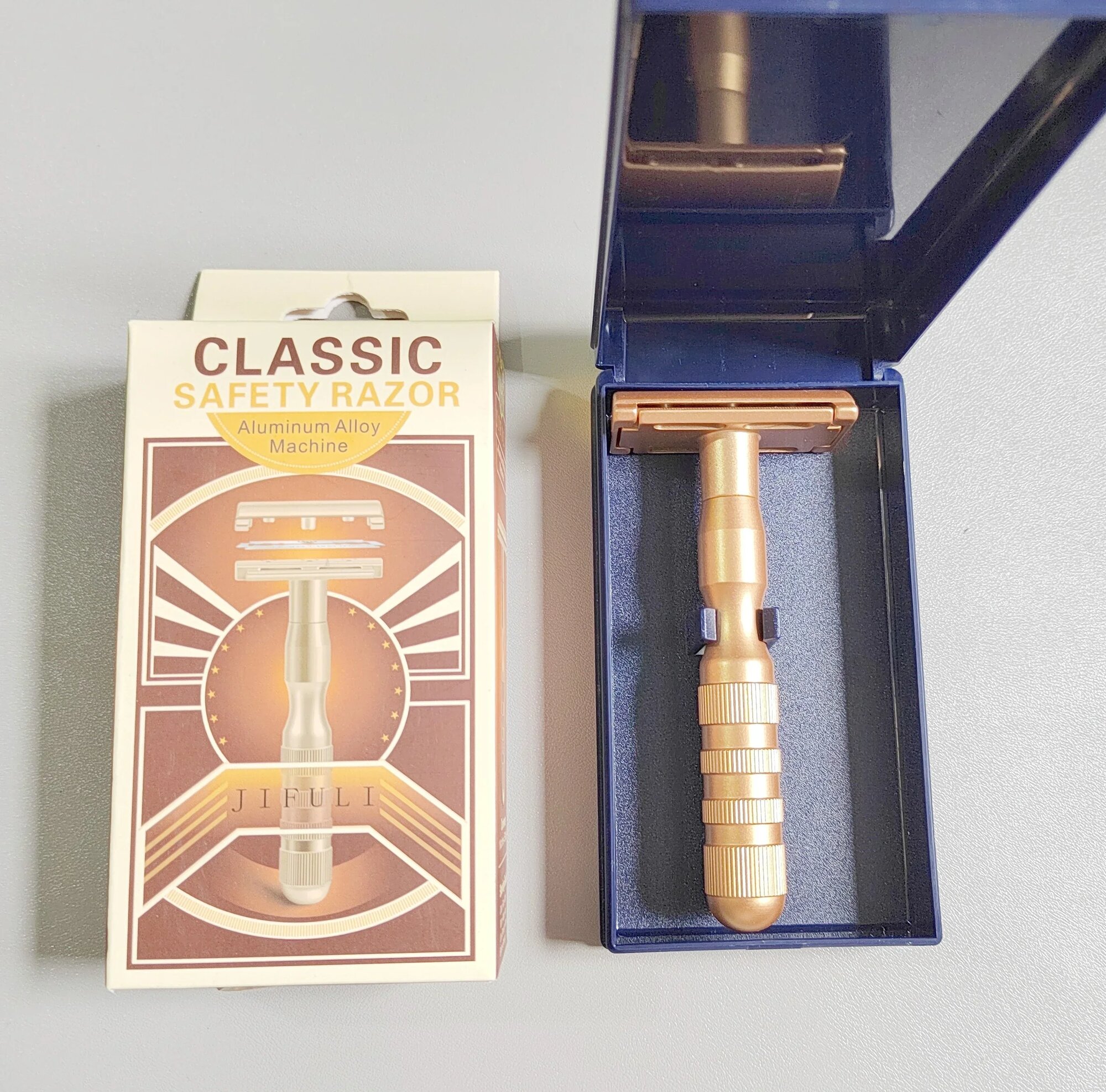 JIFULI мужская складная безопасная бритва со стальными лезвиями Box