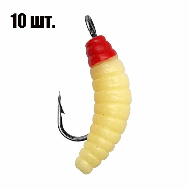 Мягкие приманка Личинка 20мм для ловли окуня, судака, щуки.