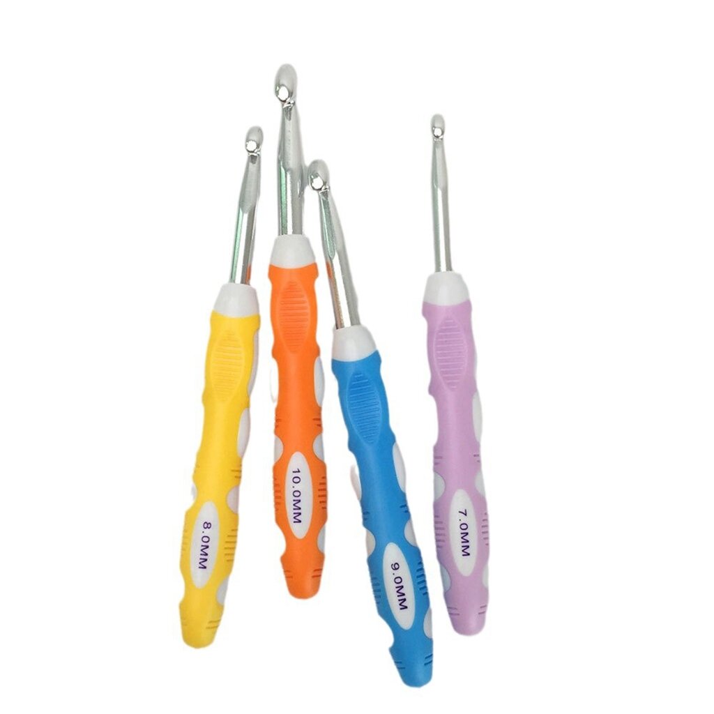 4шт Эргономичная Ручка Вязальный Крючок для Вязания Ткацких Изделий 7,0 мм-10 мм Эргономичный Вязальный Крючок для Начинающих Любителей