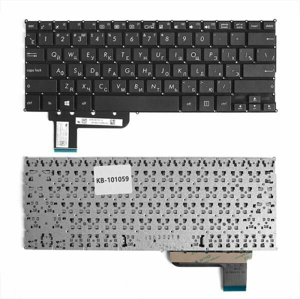 Клавиатура для ноутбука Asus T200, T200T Series. Плоский Enter. Черная, без рамки. PN: 90NB06I4-R31RU0