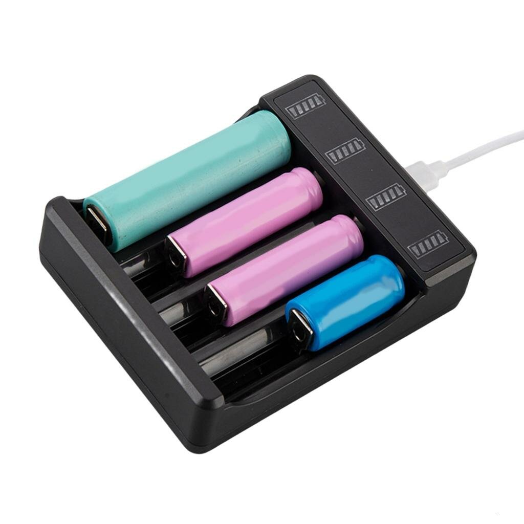 Зарядное устройство для аккумуляторов 18650 и 21700 с USB-C, 4 слота
