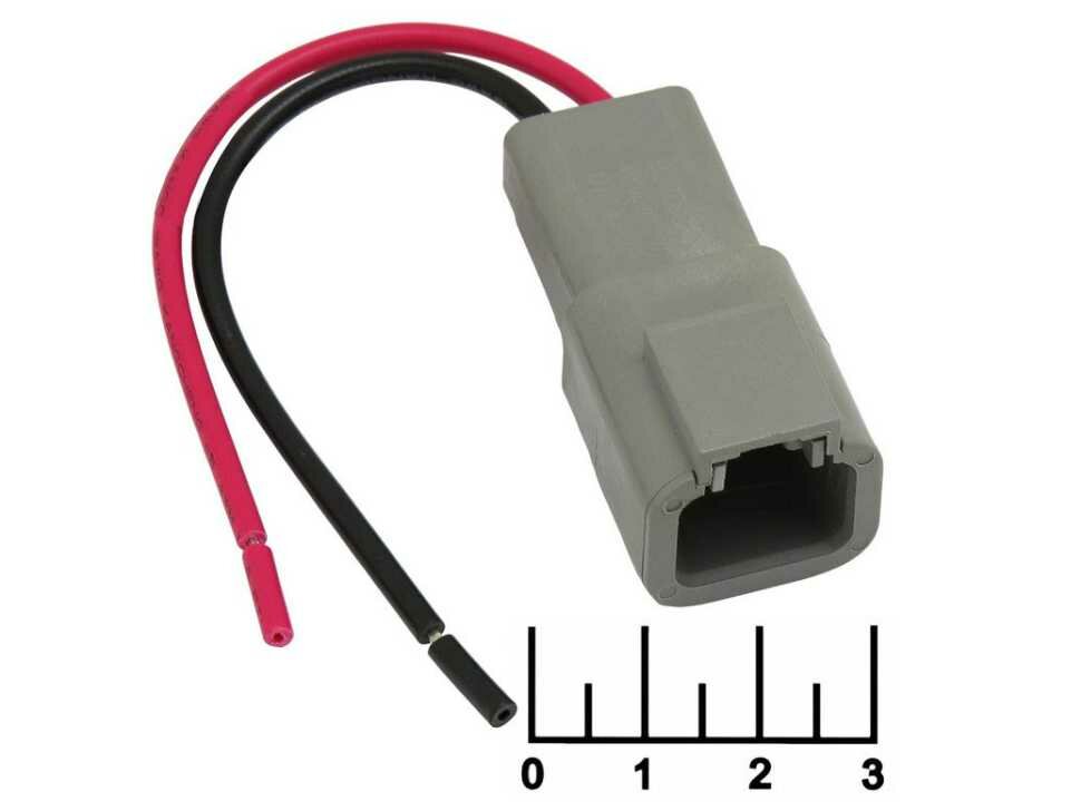 Разъем 2pin гнездо влагозащищенный на проводе DTP04-2P Cargen (AX8442)