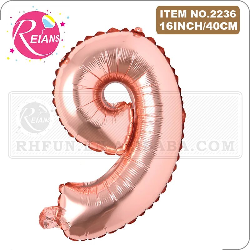Набор фольгированных цифр REIANS 16 дюймов розовая золото 2236 16INCH Rose 9