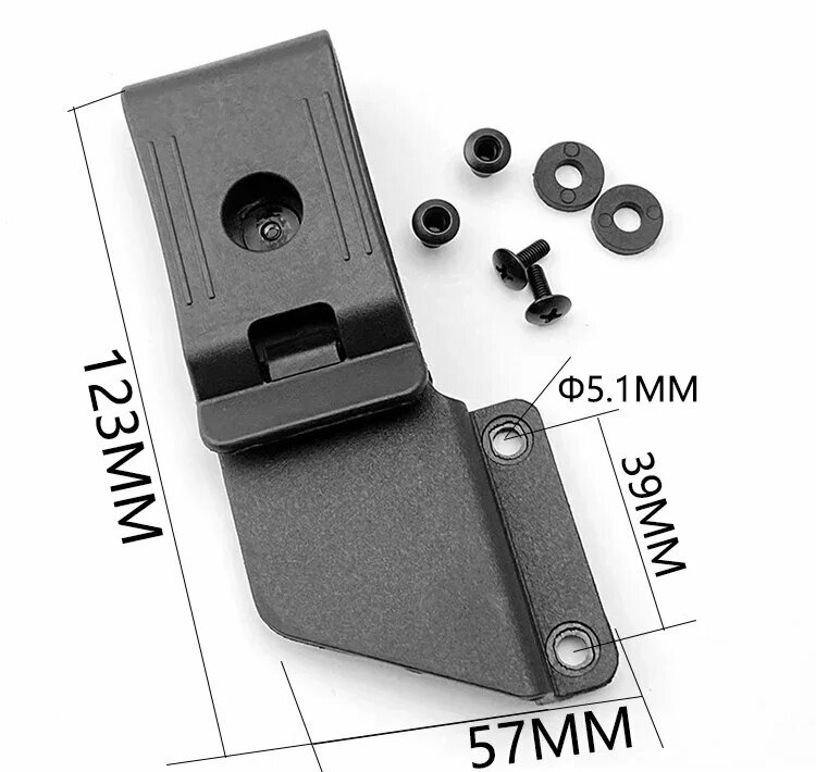 Черный KYDEX зажим для пояса, 5.1мм, 1шт