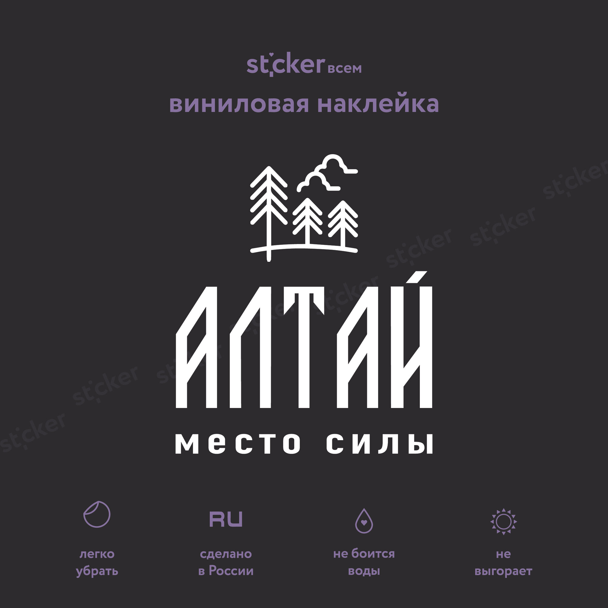 Наклейка "Алтай / Республика Алтай / Алтайский край / 4 регион / 22регион" 17х15 см белая