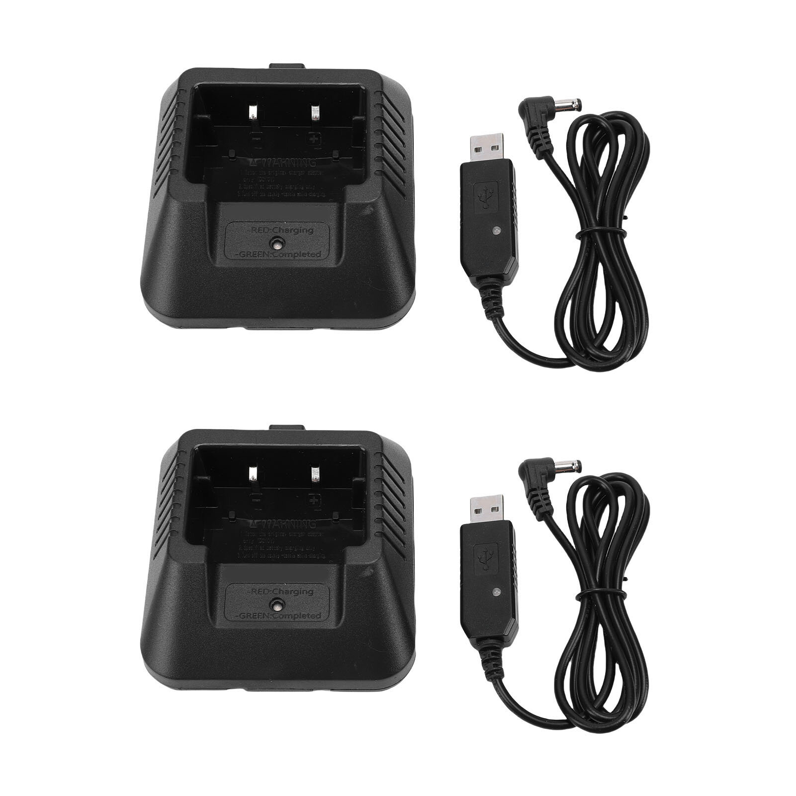 Комплект из 2 зарядных устройств для радиостанций UV5R Plus UV5RA UV5RB UV5RC UV5RD UV5RE, настольный адаптер питания из ABS-пластика, аксессуары для двухсторонней связи.