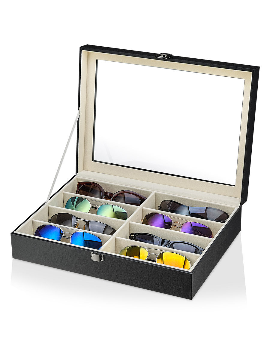 Шкатулка органайзер кейс для хранения очков Margo-8-glass-black