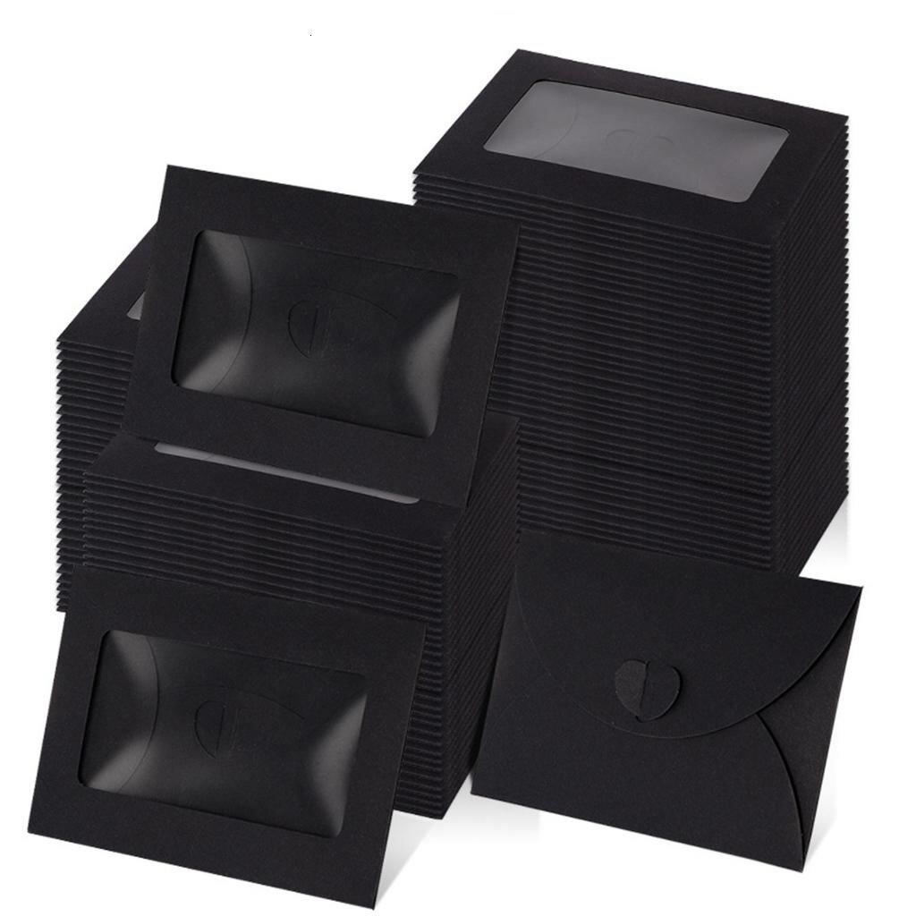 50 шт. цветных конвертов 10x7 см, Черный