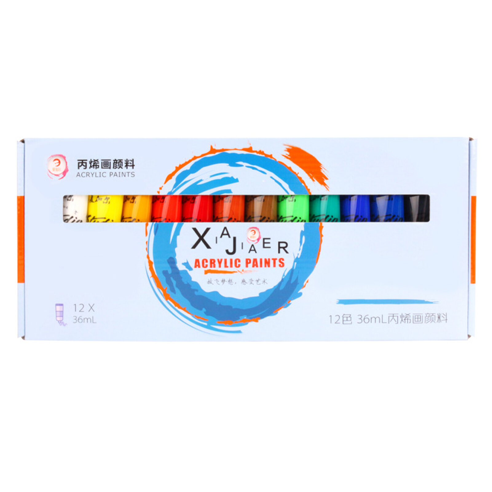 Набор акриловых красок 12 цветов по 36мл в каждой тюбе для детей учеников взрослых художников рисовальщиков для ДИЯ росписи стен на холсте дереве камне керамикеных изделий Хэллоуин вечеринки