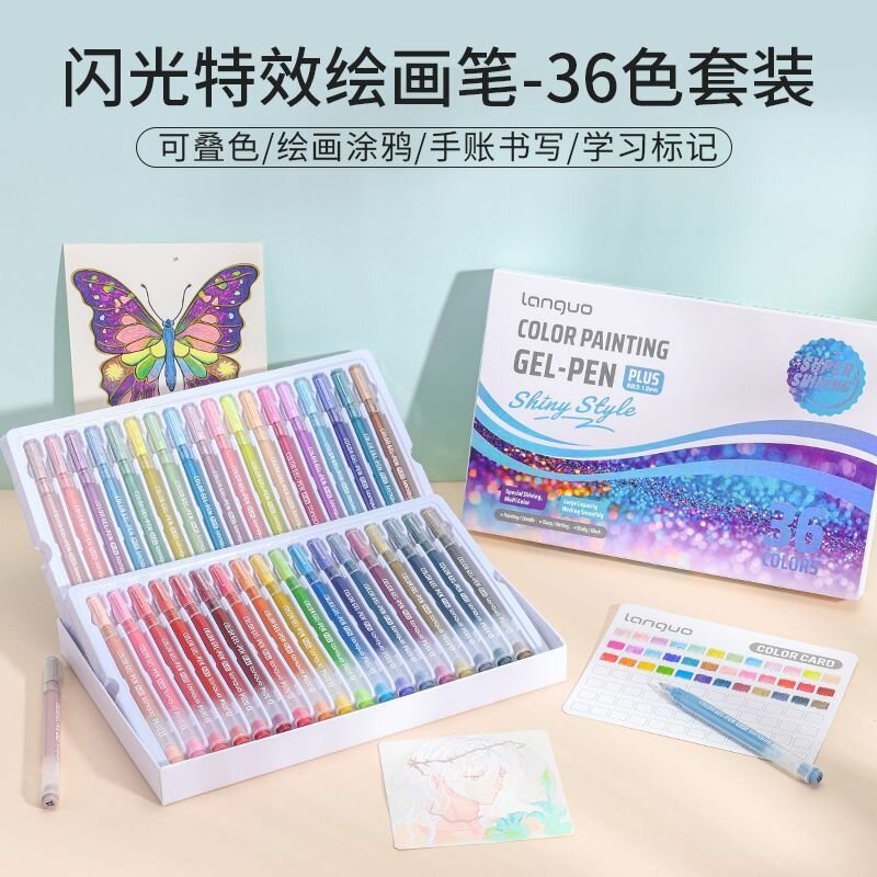 Набор подарочных ручек с мигающим синим фруктом, высокая эстетика, складные цветные ручки 1.0 мм, большой объем, маркер для рисования