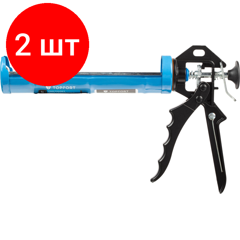 Комплект 2 штук, Пистолет монтажный TOPFORT 310 мл, с ручкой из алюминиевого сплава
