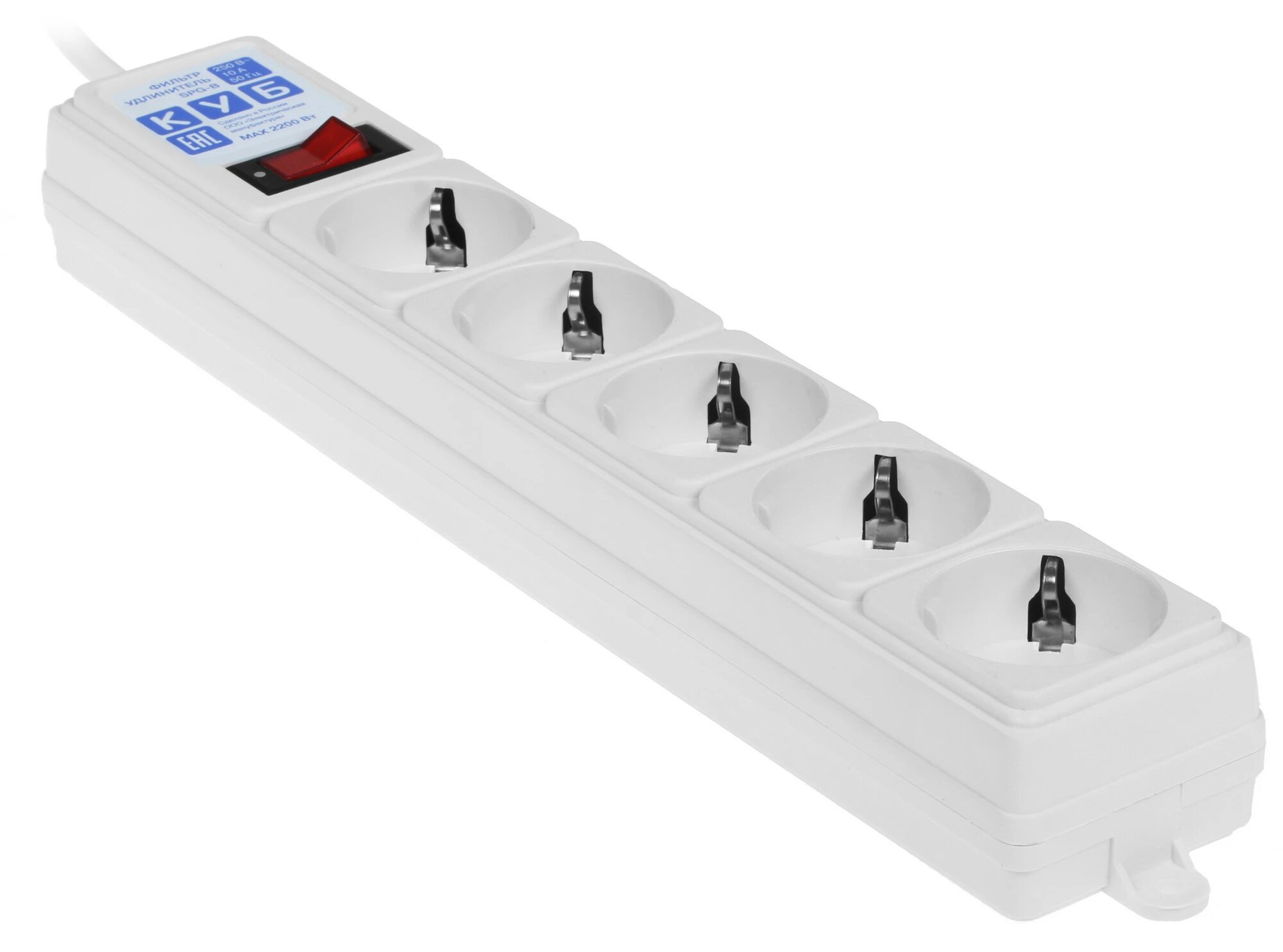 Сетевой фильтр Most RG - U, белый, 1.5 м, 6 розеток, 2200 Вт