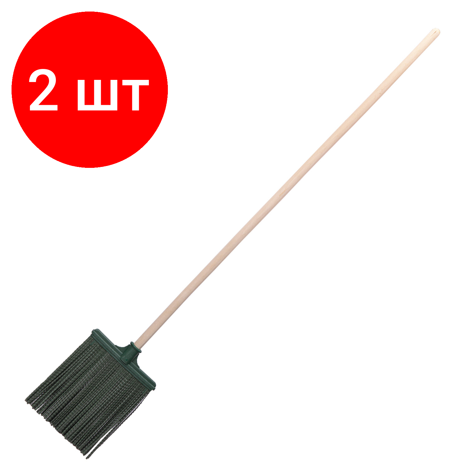 Комплект 2 шт, Метла синтетическая плоская 25х22 см, с черенком 120 см, еврорезьба, № 3, LAIMA EXPERT, 600385