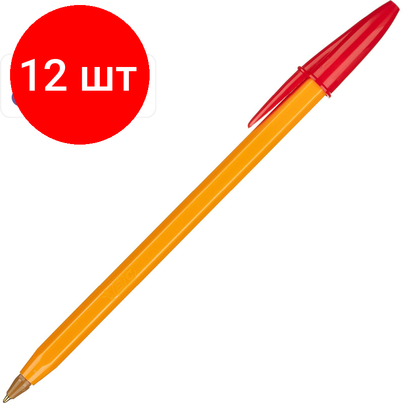 Комплект 12 упаковок, Ручка шариковая неавтомат. BIC ORANGE набор 4цв ассорт 8308541