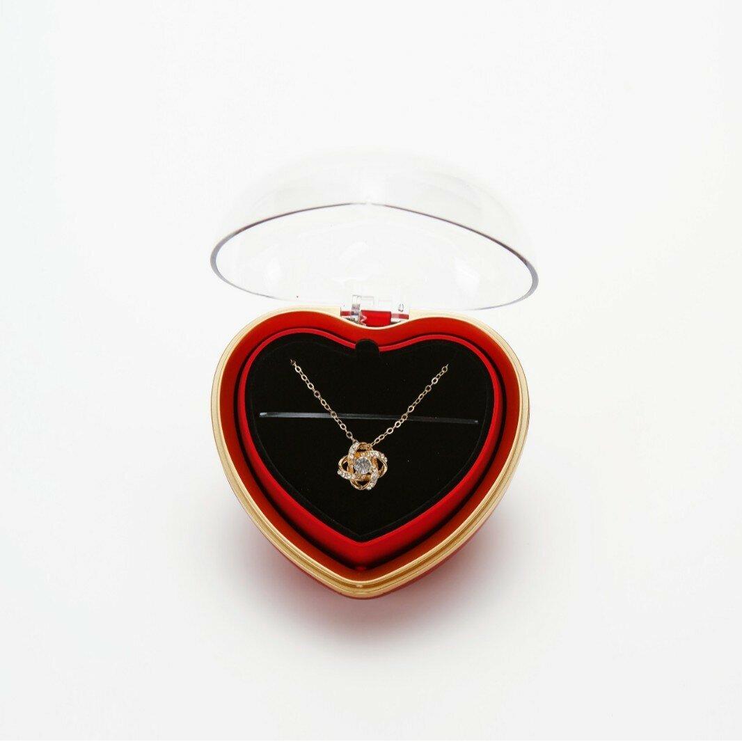 Кросс-бордерное новое ожерелье с розой, кольцо в форме сердца, ювелирная коробка на День святого Валентина, подарочная коробка для ювелирных изделий