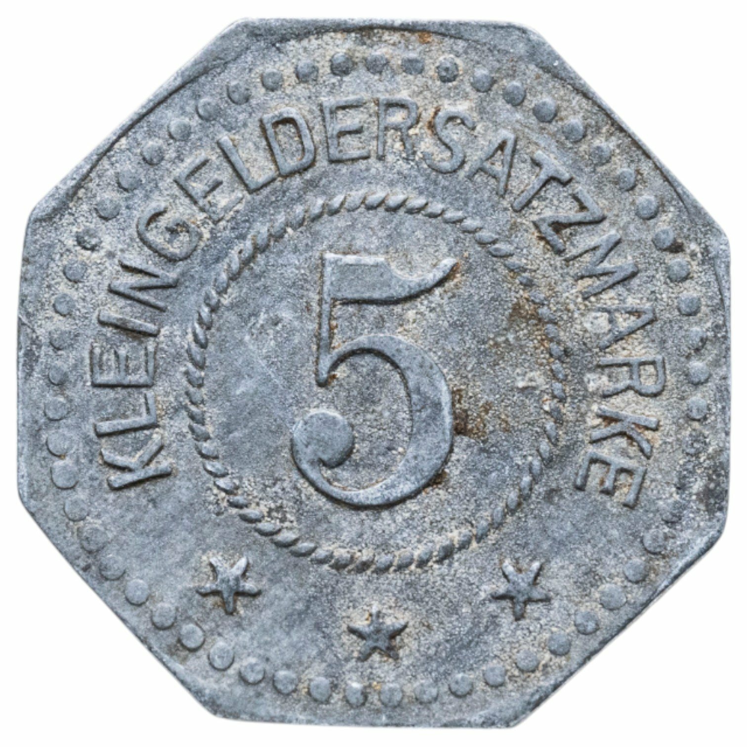 Германия нотгельды 5 пфеннигов 1917-1921 "Штраубинг", Цинк, в сохранности VF