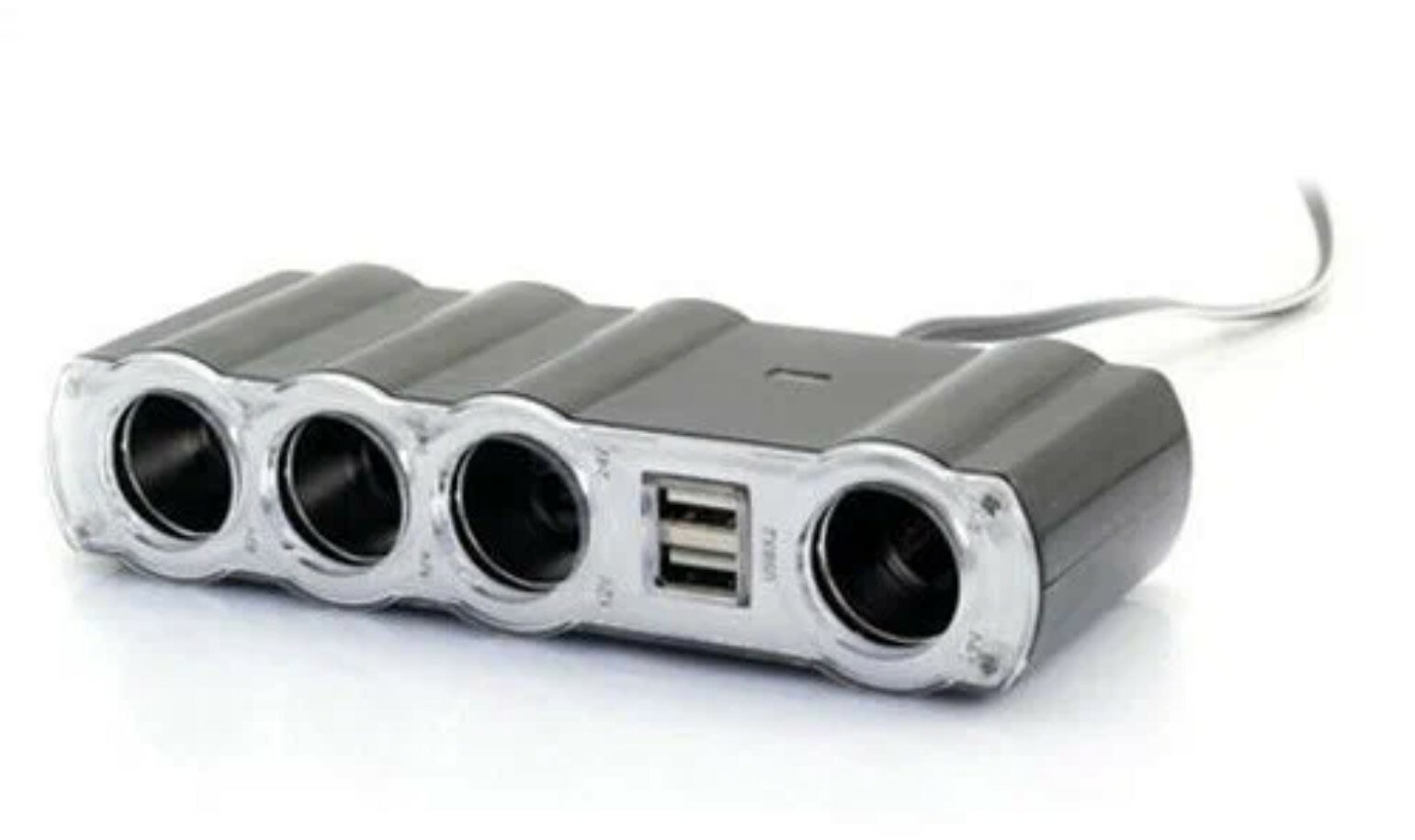 Автомобильное зарядное устройство разветвитель прикуривателя 24 / 12v на четыре гнезда + USB (1000 MA) MyPads