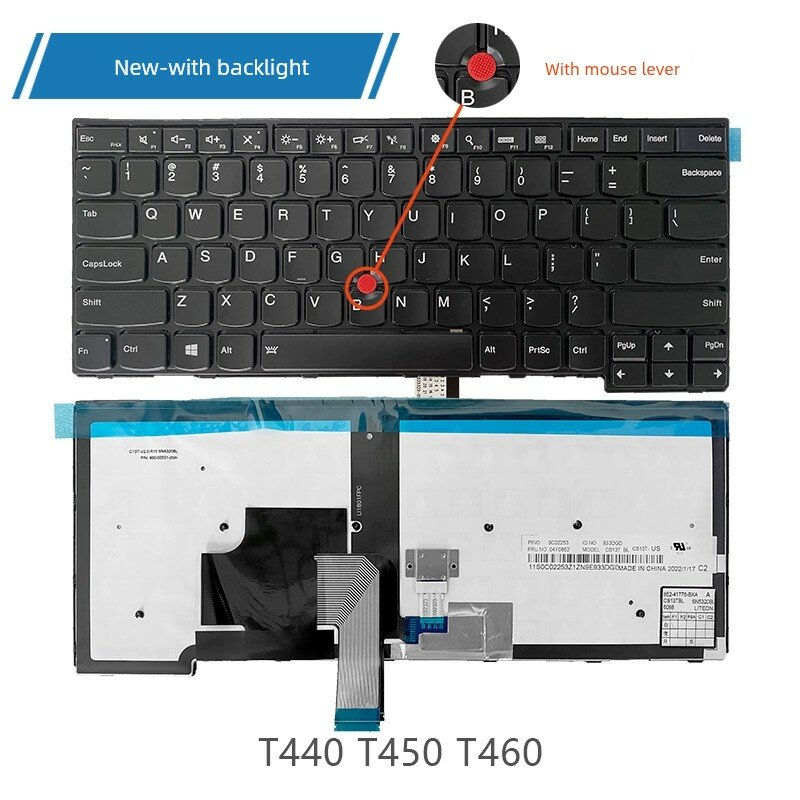 Подходит для клавиатуры ноутбуков Thinkpad13, Lenovo T460S, T470S, T460, T470P, T480, S2. T460 с подсветкой