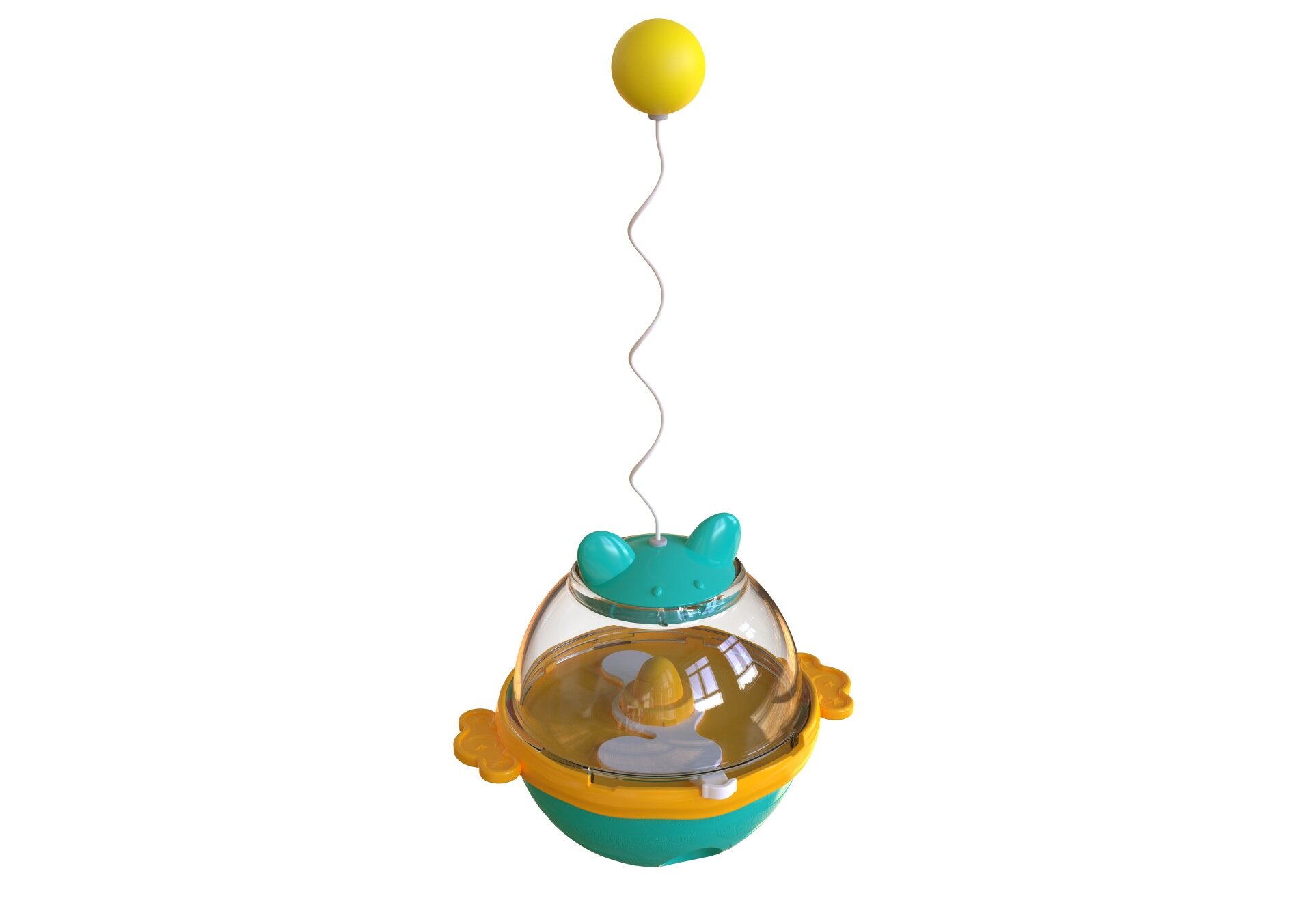 Игрушка-неваляшка с утекающей едой для кошек, забавный кот, голубое озеро