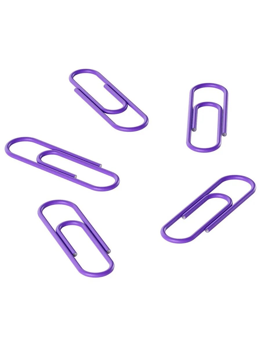 Скрепки канцелярские 28 мм, 100 штук цветные