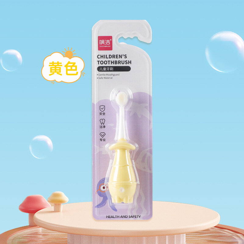 Маленькая зубная щетка с мягким гелем, не раздражающая, для обучения детей, милая зубная щетка для детей 0-3 лет, мягкая щетина