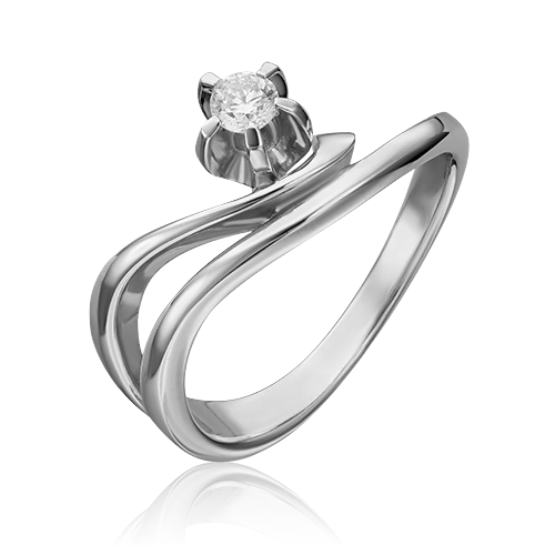 Кольцо, белое золото, 585 проба, бриллиант