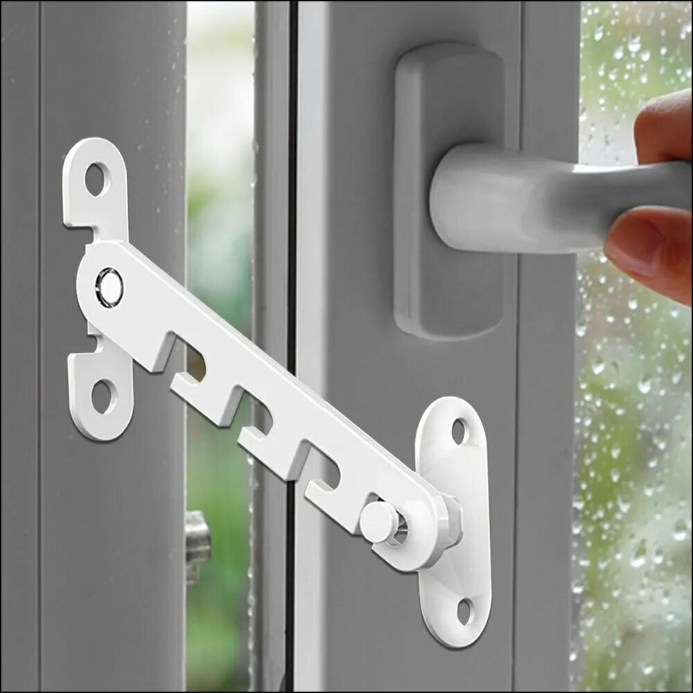 Регулируемый оконный упор для защиты от детей, держатель дверей и окон сквозняков, защелка-крючок.