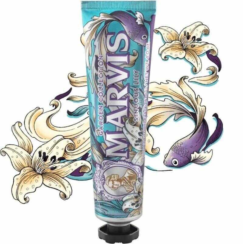 Эксклюзивная отбеливающая паста MARVIS Лилия 75 мл, ограниченный выпуск