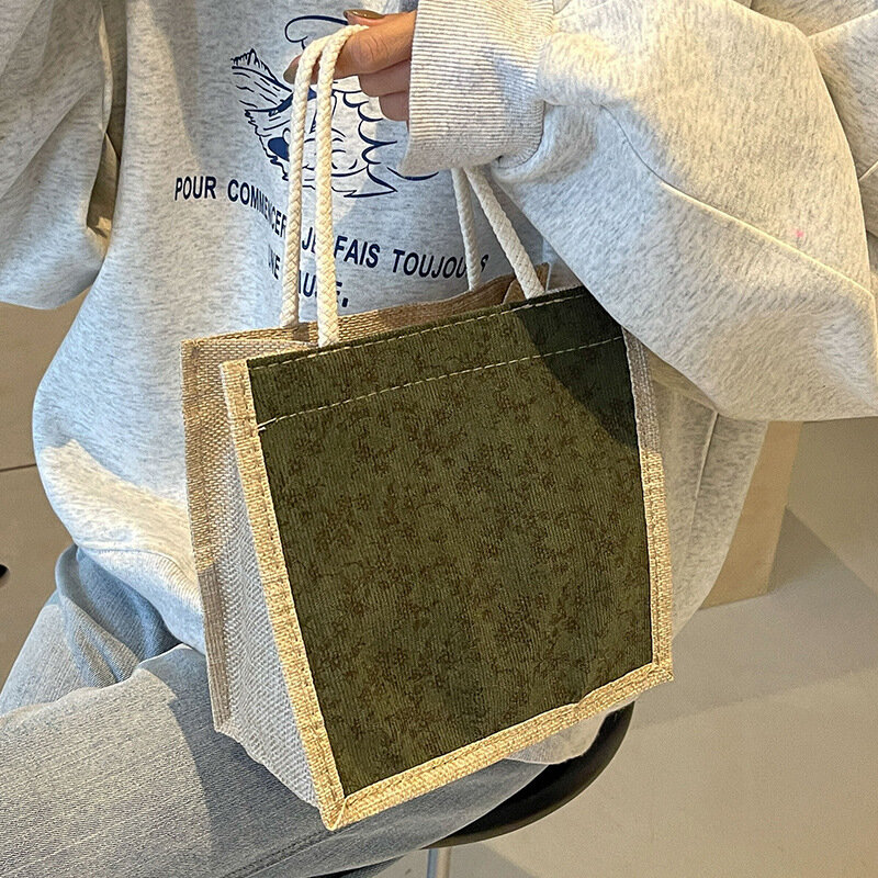 Летняя французская цветочная сумка для обеда 2024 года, японский стиль, универсальная сумка для девочек, сумка для работы и поездок