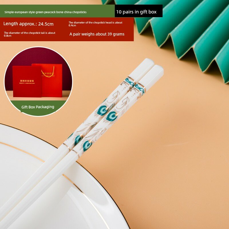 Высококачественные китайские костяные фарфоровые палочки для еды из Цзиндэчжэня, нескользящие, влагостойкие, в