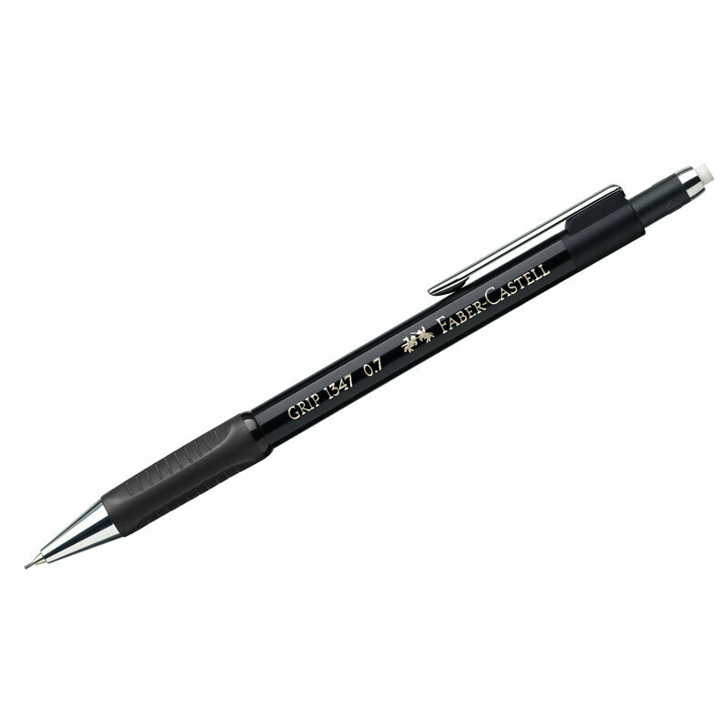 Карандаш механический Faber-Castell "Grip 1347" 0,7мм, B, грип, с ласт, автоподача грифеля, черный