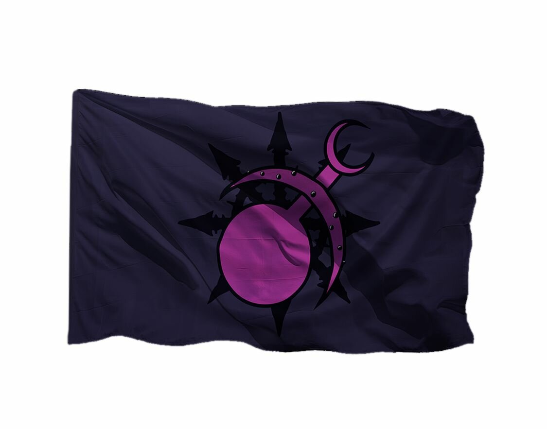 Флаг Слаанеш со звездой Хаоса Вархаммер Warhammer 40000, 70х105 см на сетке для флагштока