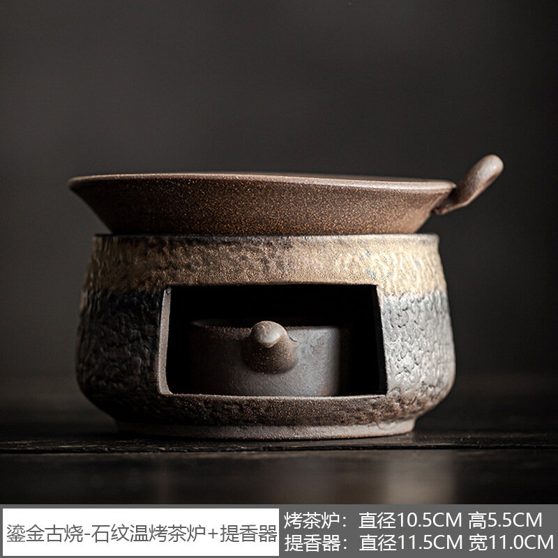 Керамогранит в японском стиле для выпечки чайной плиты винтажный керамический Парфюмер для чая свеча нагревательная