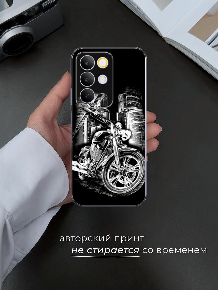 Силиконовый чехол на Realme C85 / Реалми C85 с принтом Крутой байк — фото 1