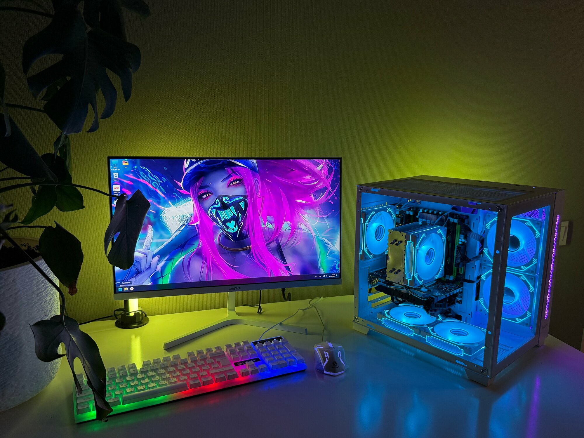 Игровой Компьютер White + Монитор 24 " 100Гц "Intel I5 12400f + GTX 1660 Super + 16 ГБ RAM + SSD 512 "