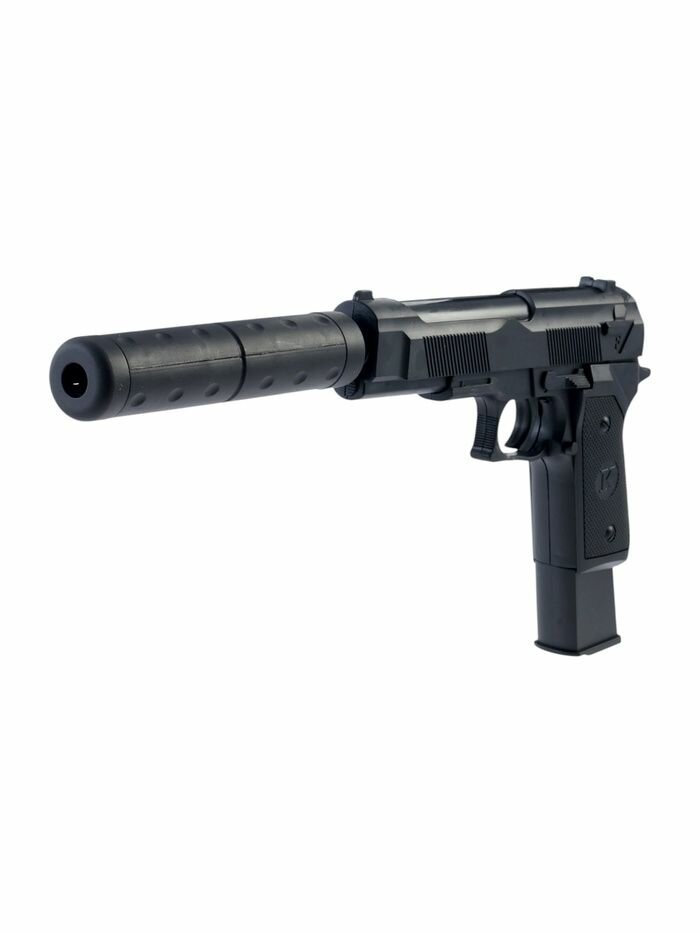 Пистолет КНР "Авангардный стрелок", с глушителем и увеличенной обоймой, стреляет пульками 6 мм